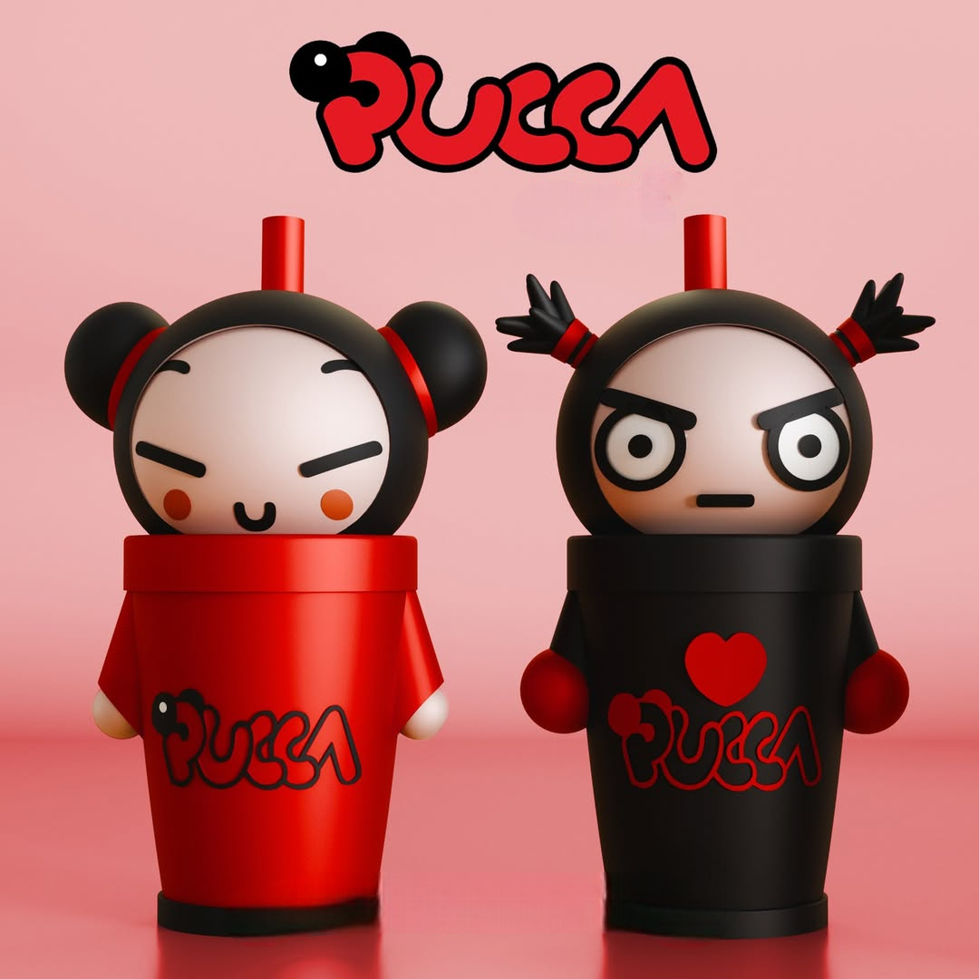 VASOS PUCCA & GARU 300ML 3D – Impreso en Chile por Isla3D – Island3D